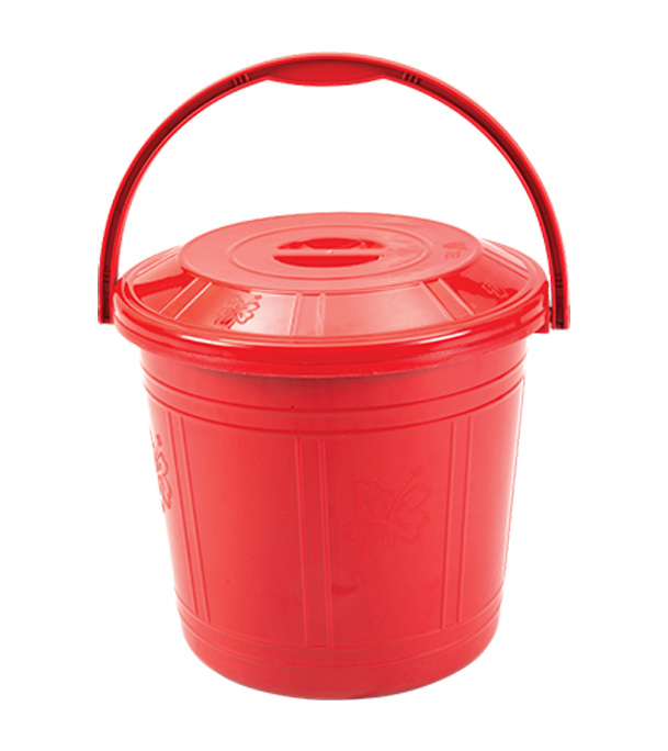 Classic Bucket 16L Red With Lid-TEL