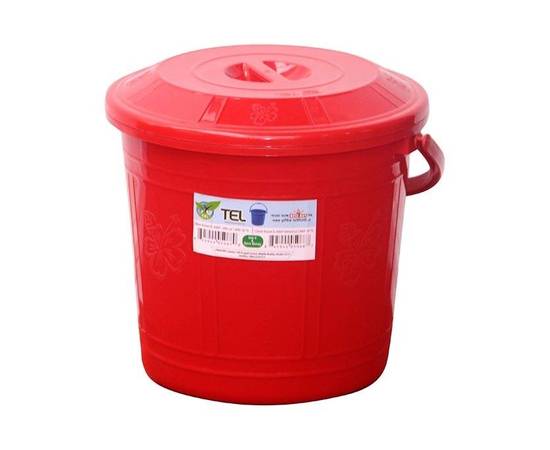 Classic Bucket 5L Red With Lid-TEL